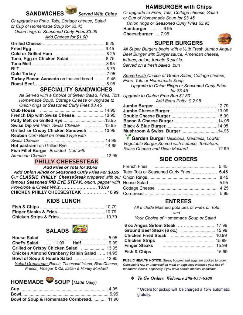 Meridian Menu | The Capri/Delsa's | Meridian