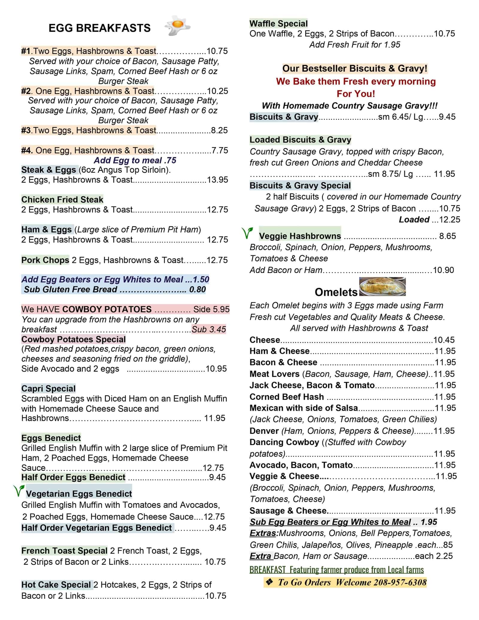Meridian Menu | The Capri/Delsa's | Meridian